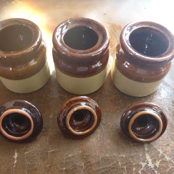 Vintage | Kitchen | Vintage 3 Miniature Earthenware Clay Storage ...